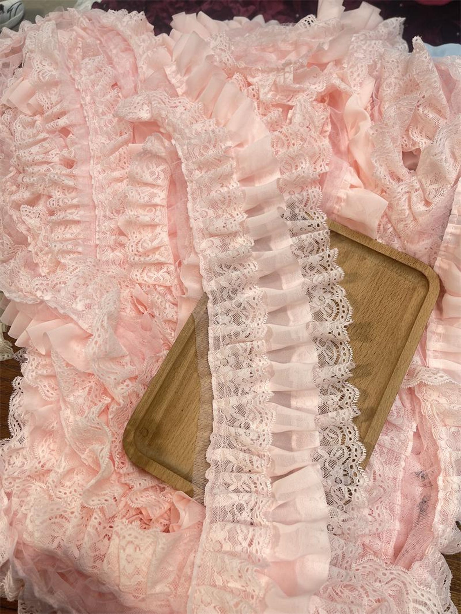3-layer Lace Ruffles,lyrical Dance Pleated Trims,barbie,120d Chiffon ...