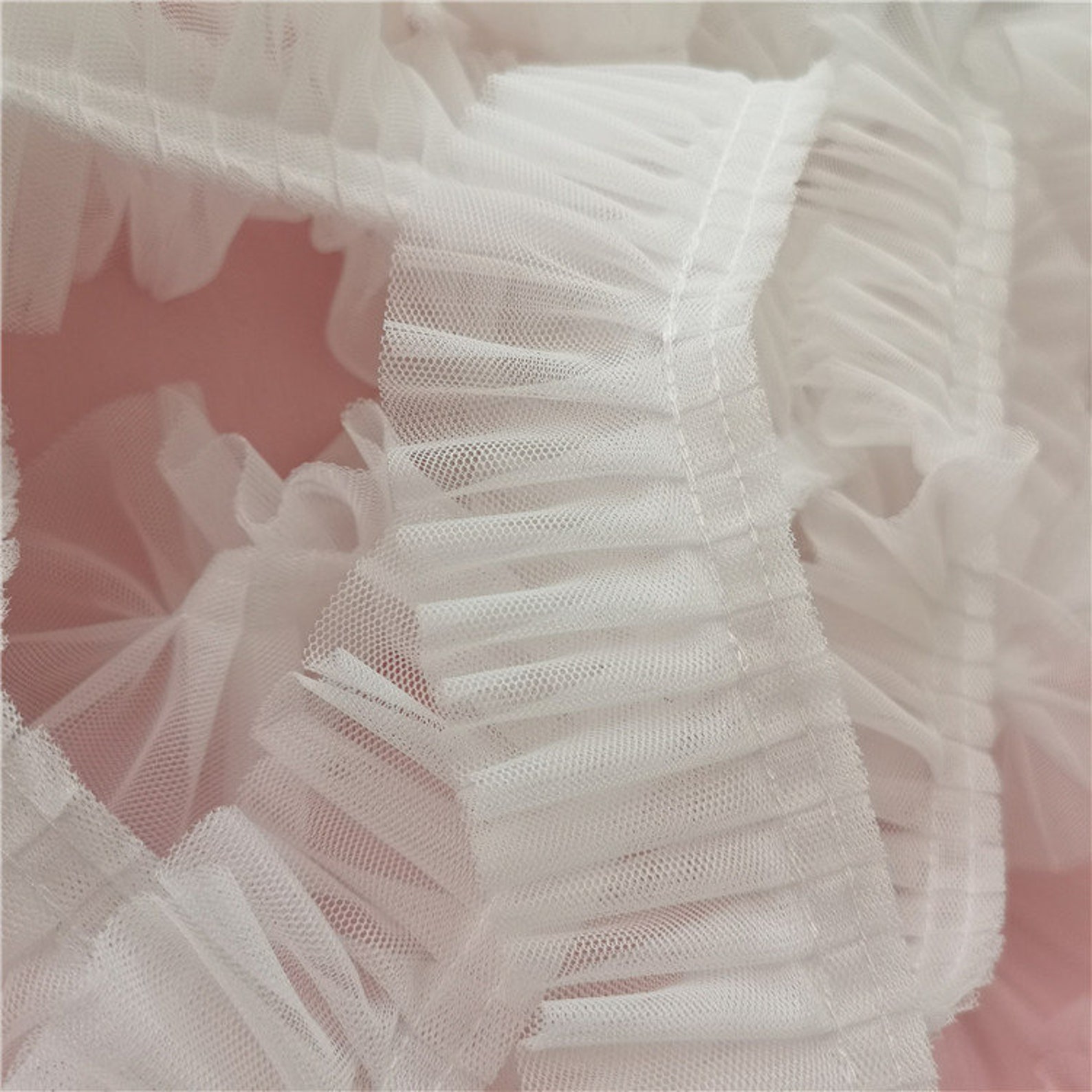 Double Layered Mesh Pleatssoft Mesh Ruffle Trimslace | Etsy