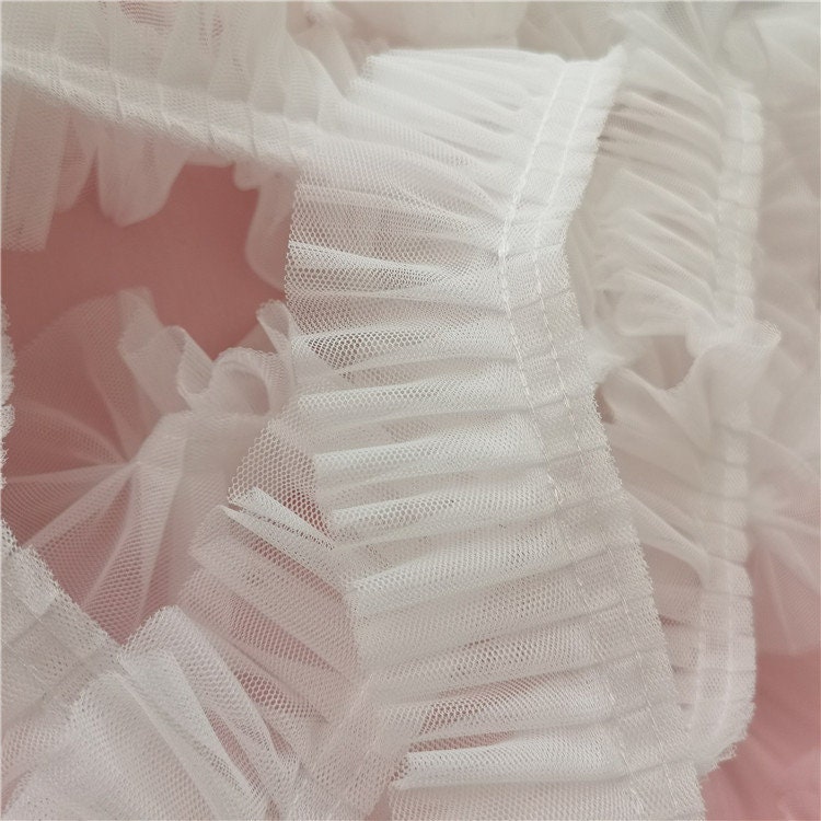Double Layered Mesh Pleatssoft Mesh Ruffle Trimslace | Etsy