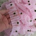 Pink Ruffled Chiffon Lace Trims Embroidered 3D Floral Ribbons 4cm 1.5 ...