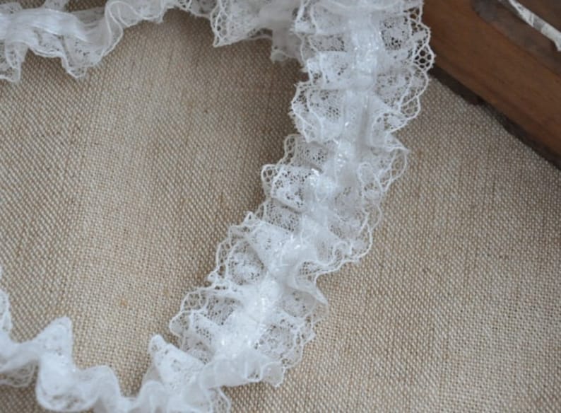 Pleated Double Fold Ruffled Lace Trims Embroidery Lace Ribbons | Etsy