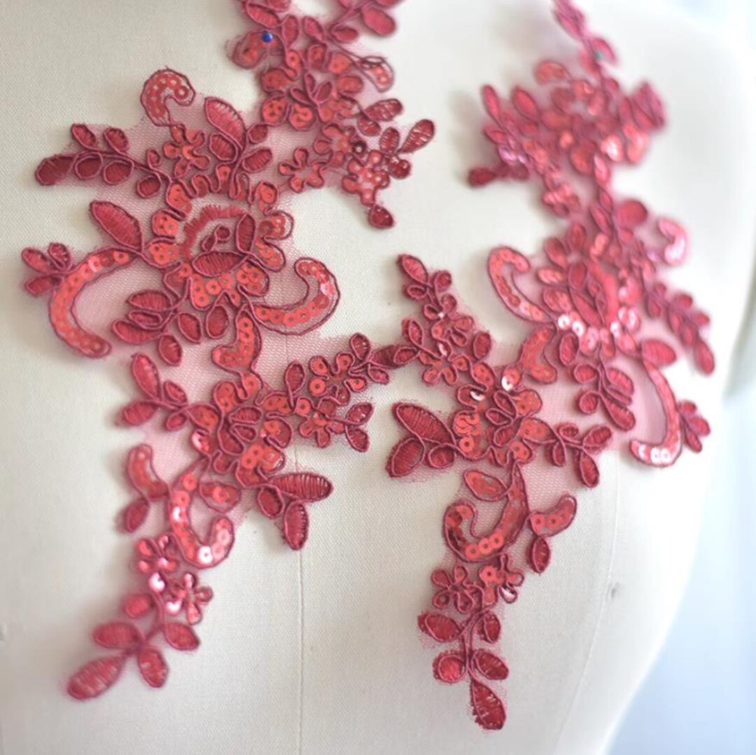 Gorgeous Alençon Lace Appliques,with Sequins,embroidery Patches,ball ...