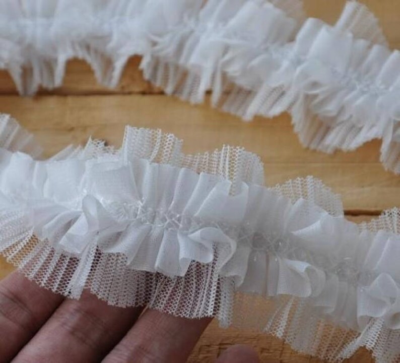 Popular Pleated Beaded Chiffon Lace Trims Ruffled Ribbons - Etsy