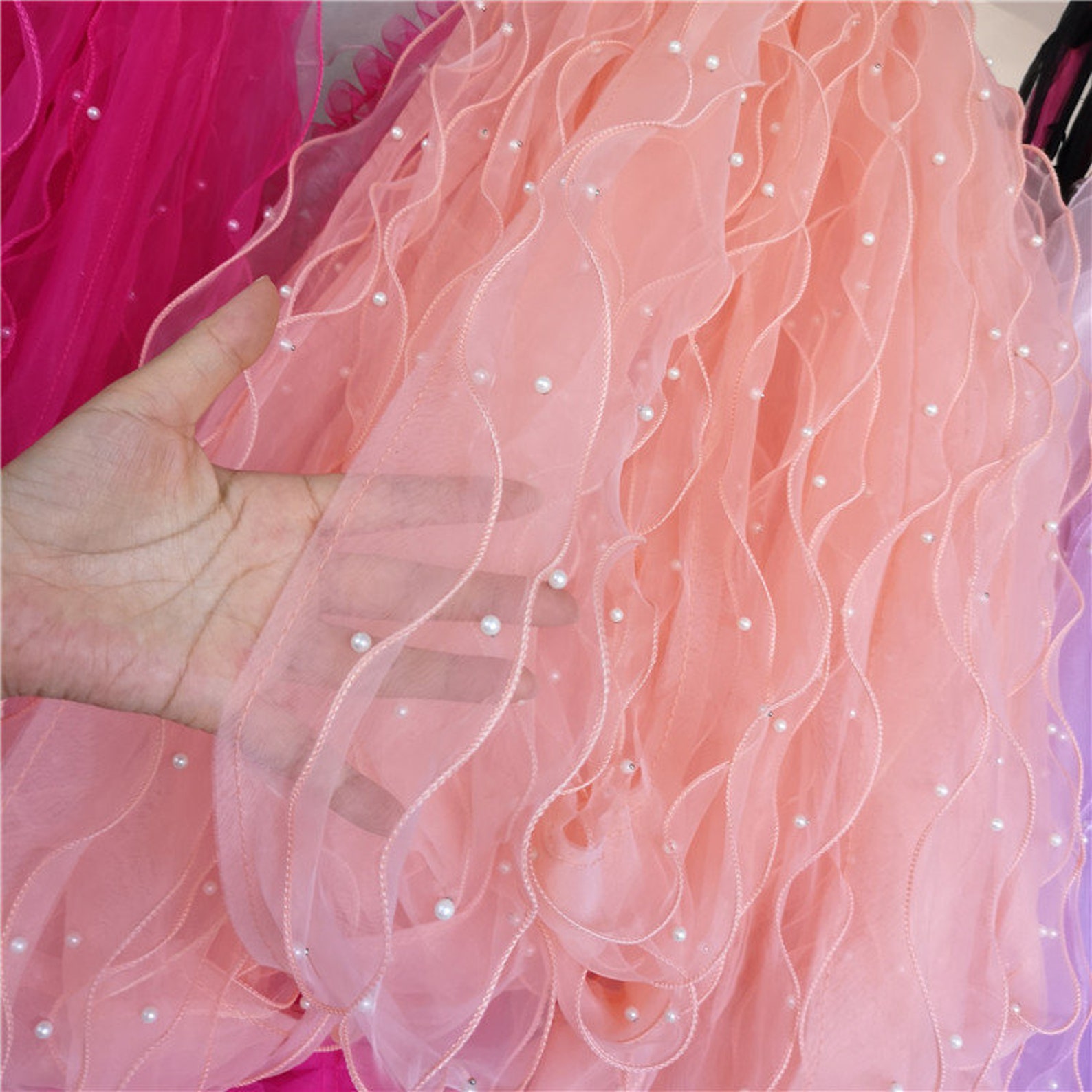 HOT Multicolors Organza Pleated Rufflesbeaded Ruffle Trims3 - Etsy