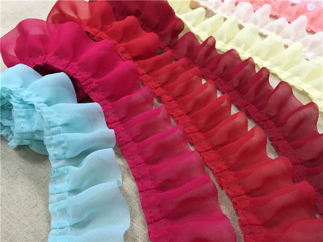 Single Edged Soft Chiffon Ruffles,5cm 2" Wide,knife Pleat Chiffon Lace ...