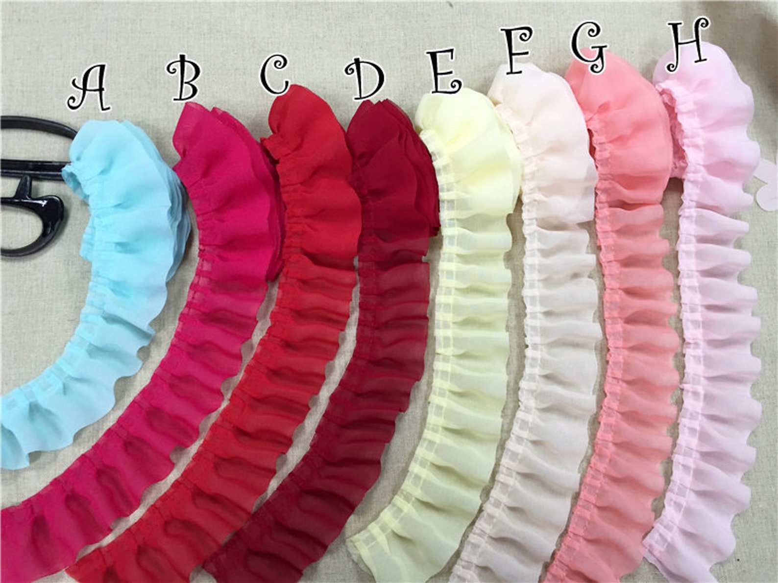 Single Edged Soft Chiffon Ruffles,5cm 2" Wide,knife Pleat Chiffon Lace ...