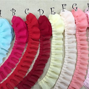 Single Edged Soft Chiffon Ruffles,5cm 2" Wide,knife Pleat Chiffon Lace ...