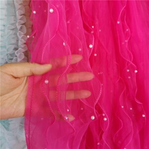HOT Multicolors Organza Pleated Ruffles,beaded Ruffle Trims,3 Layers ...