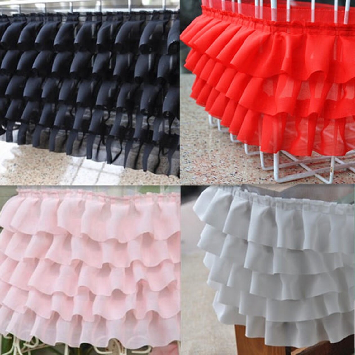 Ruffled 120D Chiffon Lace Trims DIY Dress Trims Pleated Chiffon ...