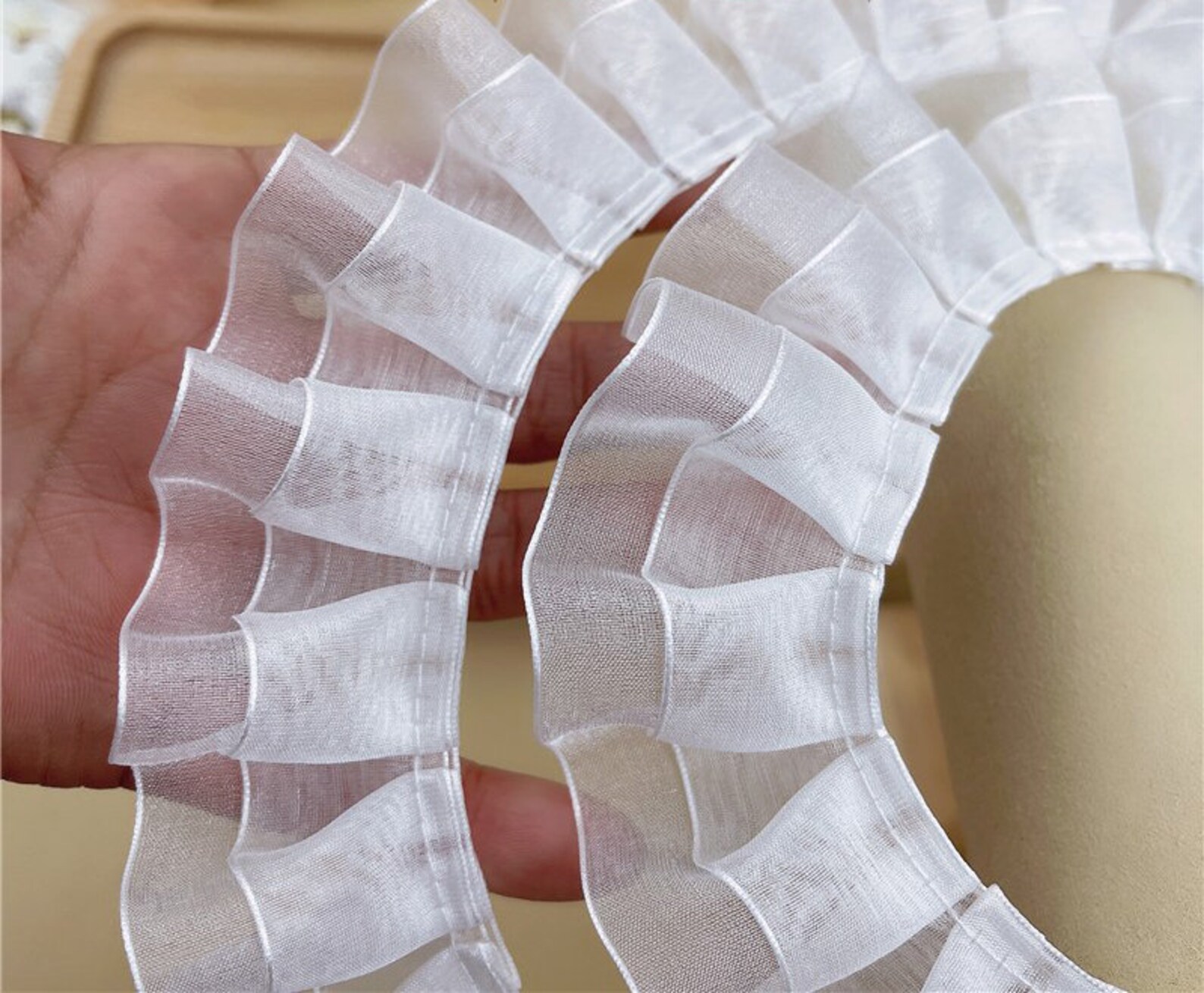 Double Layered Lace Pleatslace Rufflesneckline Collar - Etsy