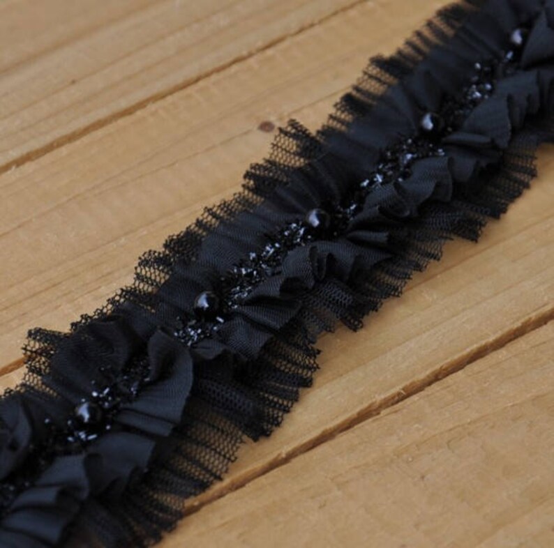 Popular Pleated Beaded Chiffon Lace Trims Ruffled Ribbons - Etsy