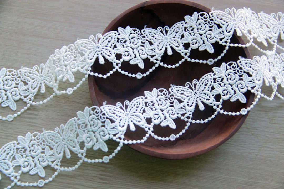 Bulk Couture Gowns Embroidered Butterfly Lace Costume Trims Venice Lace ...