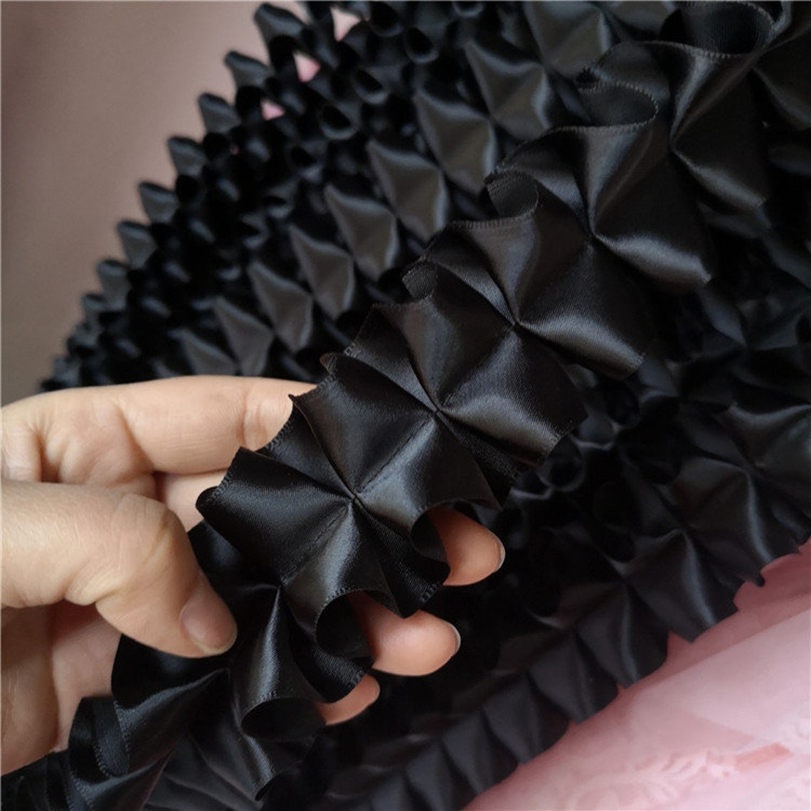 Couture Gowns Satin Rufflesdouble Edgedwhite Colorruffled - Etsy