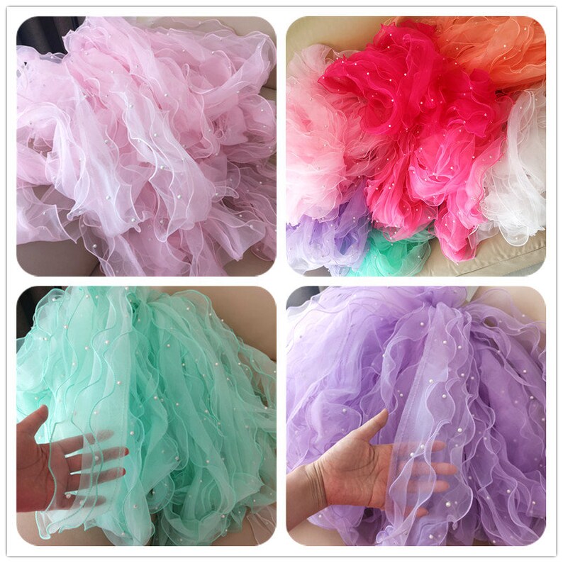 HOT Multicolors Organza Pleated Rufflesbeaded Ruffle Trims3 - Etsy