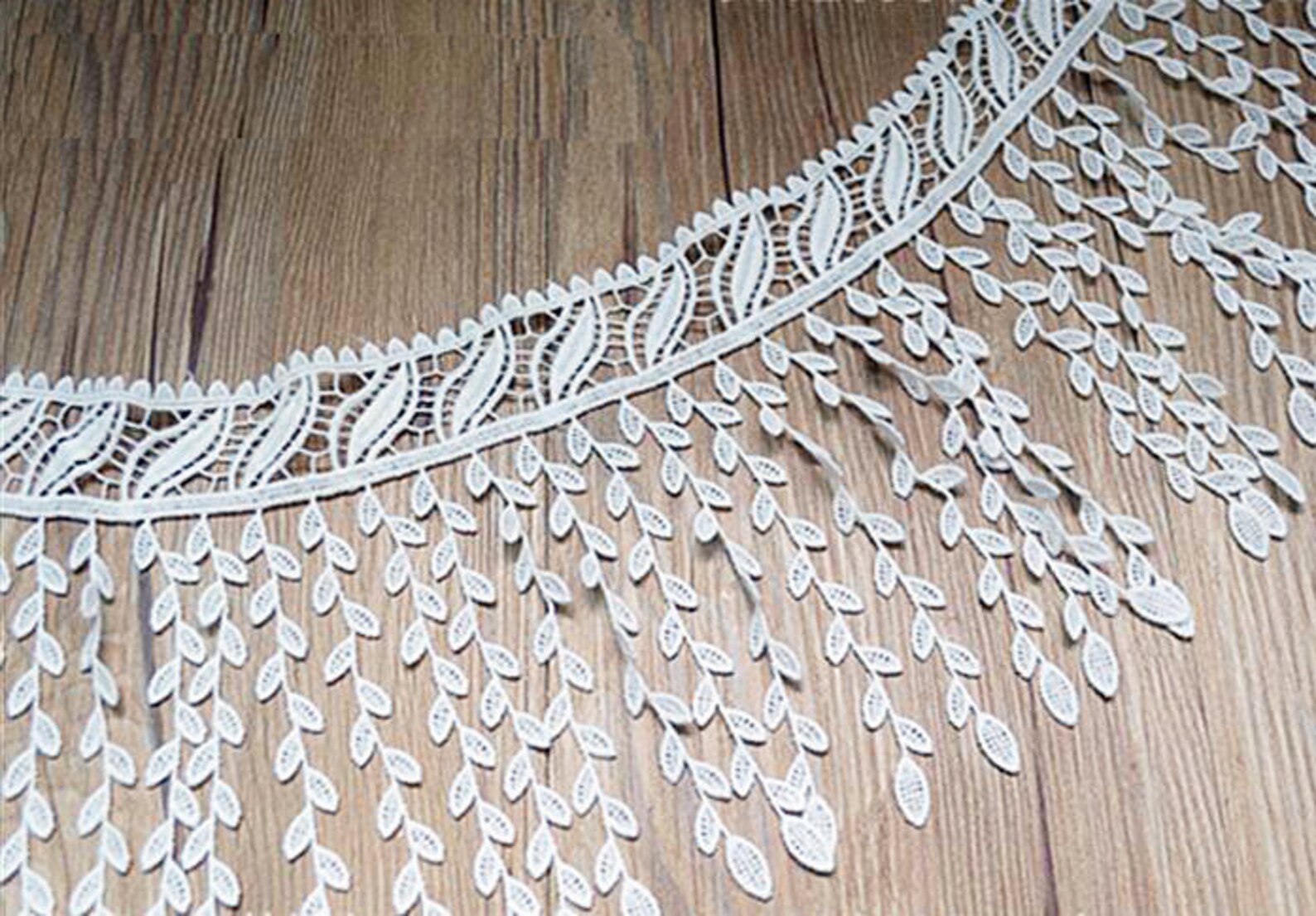 Embroidered Leaves Fringe Lace Trims Tassel Trimmings 16cm - Etsy