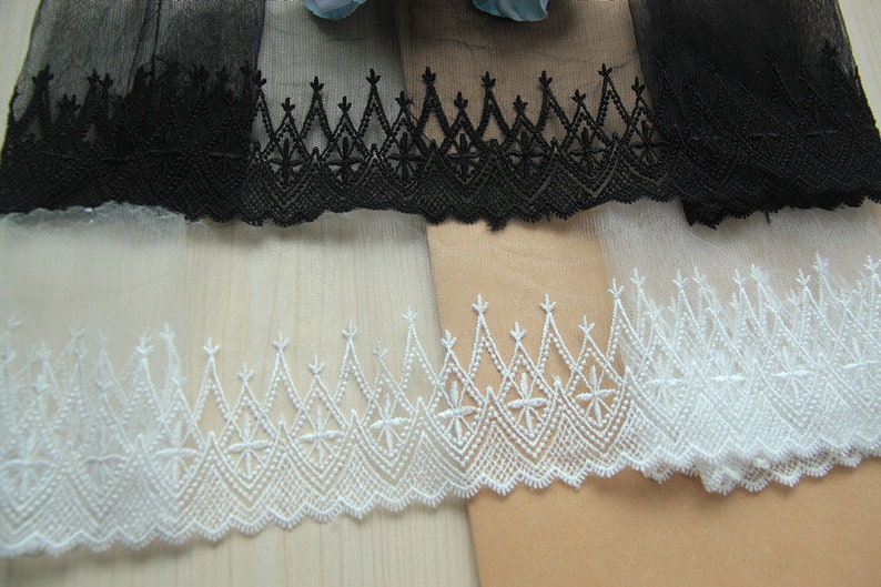 2yd Embroidery Church Tulle Cross Lace Trims Bridal Dress Trimmings ...