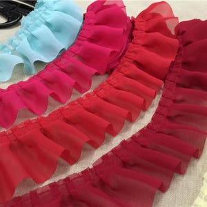 Single Edged Soft Chiffon Ruffles,5cm 2" Wide,knife Pleat Chiffon Lace ...