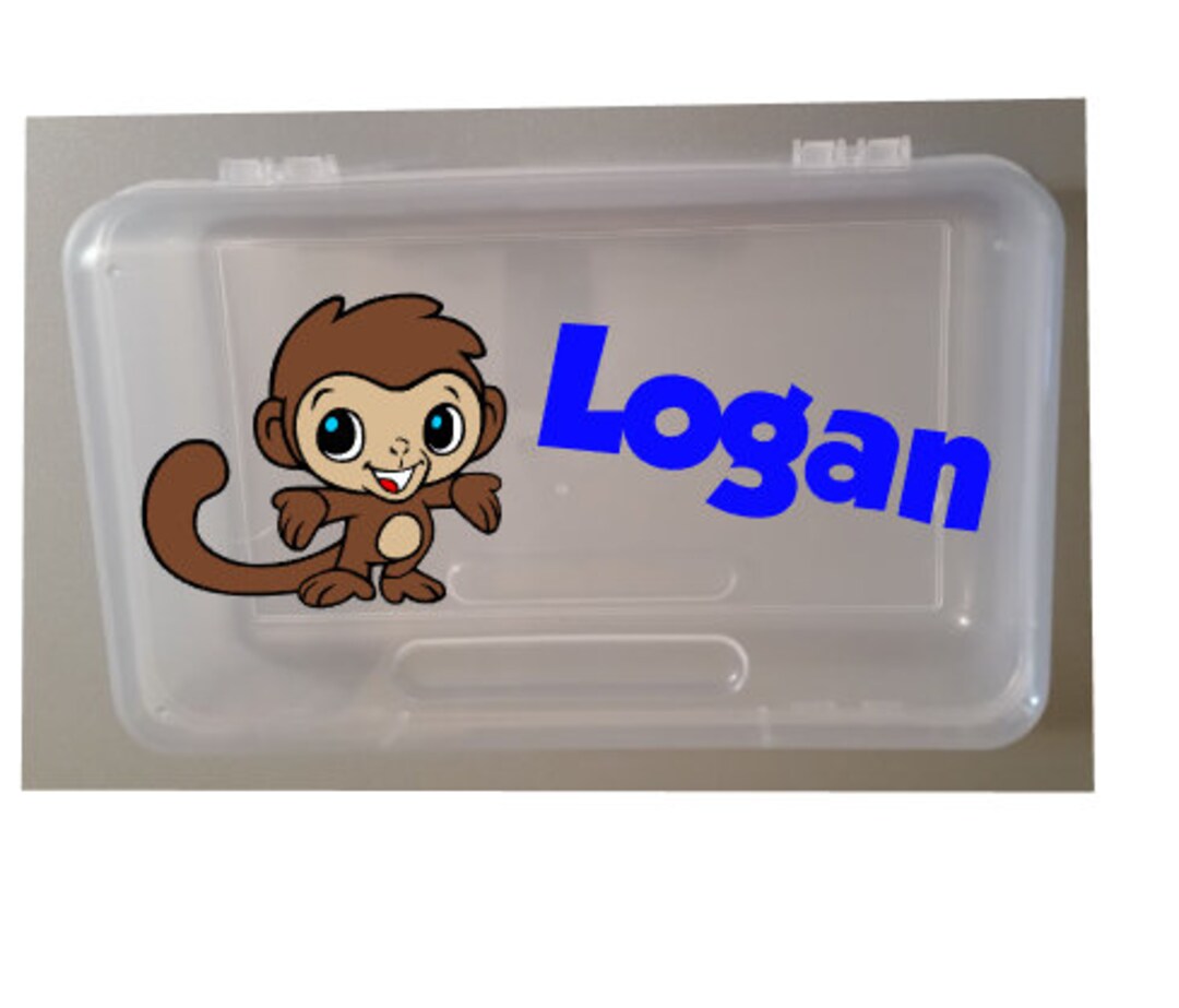 Monkey Personalized Pencil Box - Etsy