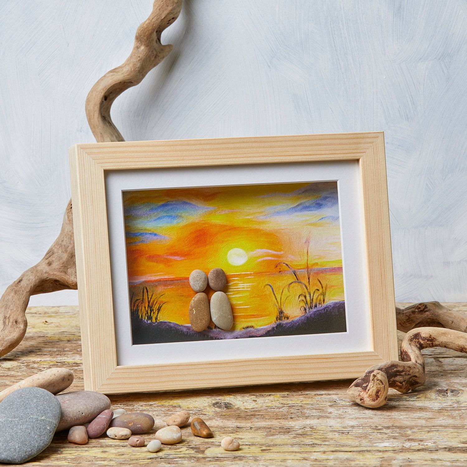Beautiful Sunset- Unique Pebble Art Gift - Etsy