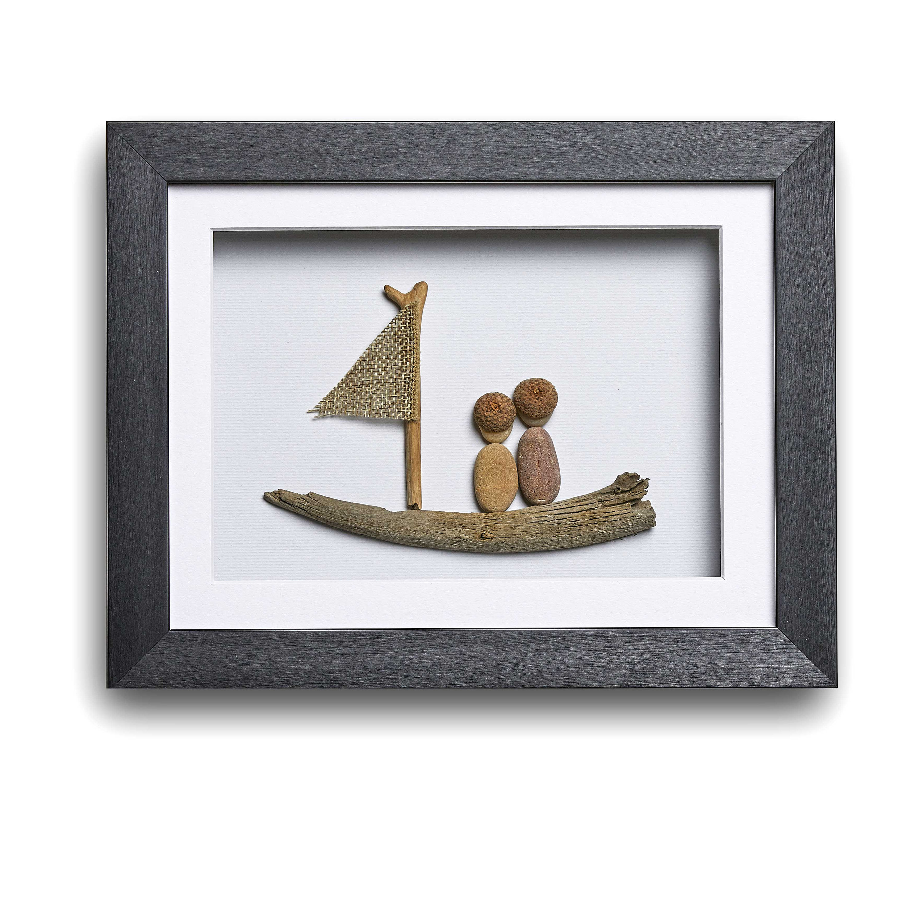 Driftwood Boat - Unique Pebble Art Gift - Etsy