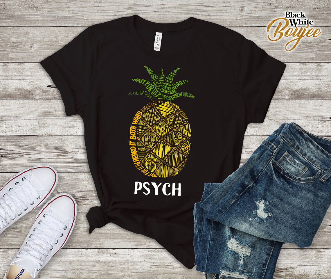 Psych Pineapple Shirt, Typography Pineapple T-shirt, Psych Fans Outfit ...