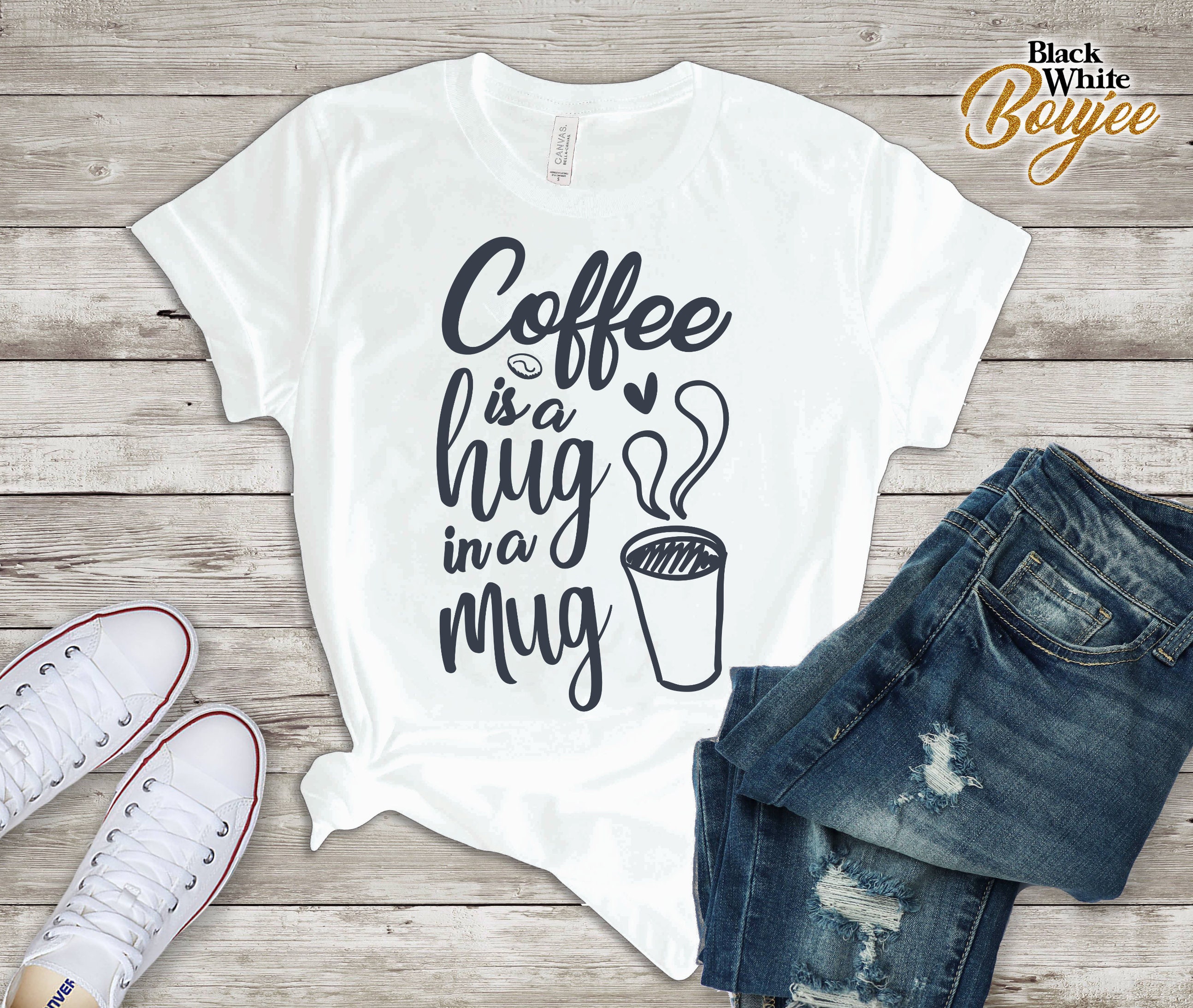 Coffee Hug in A Mug Funny Coffee Lover T-shirt Gift for - Etsy