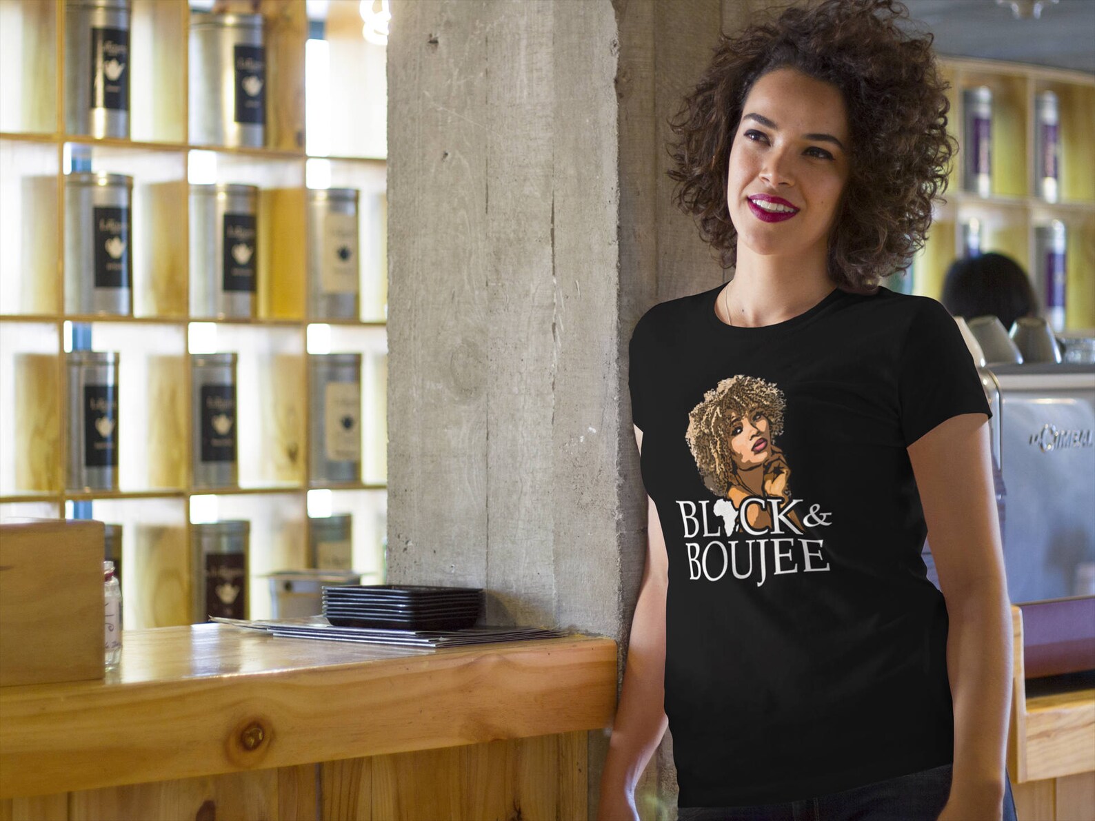 Black and Boujee Shirt Boujee Woman T-shirt Black Lady Black | Etsy