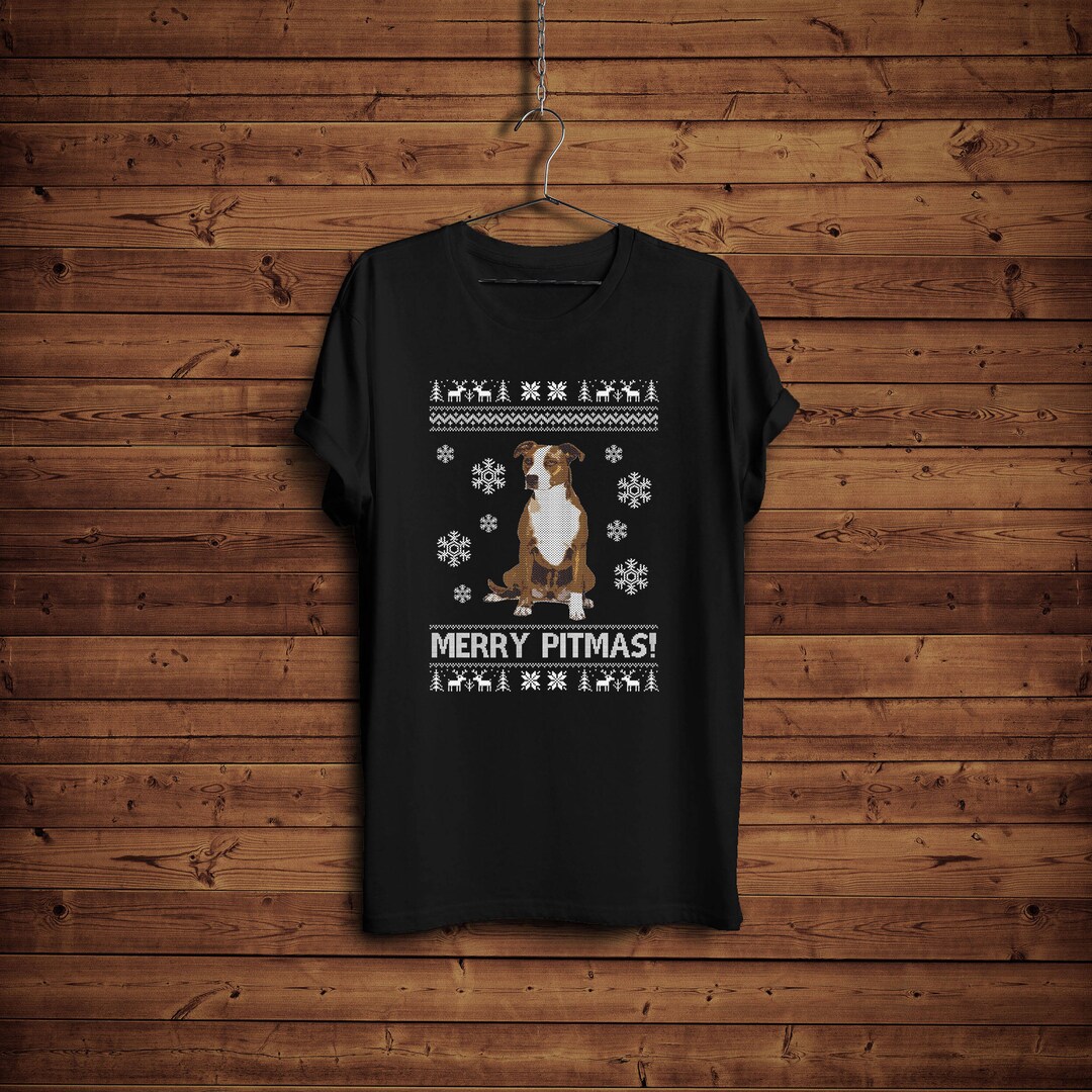 Merry Pitmas Shirt/ Merry Pitmas Pitbull Tee/ Pitbull Ugly Christmas ...