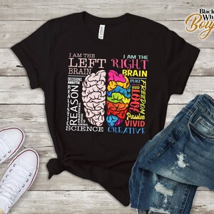 Brain Parts Left and Right Brain Neuroscience Tee T-shirt - Etsy