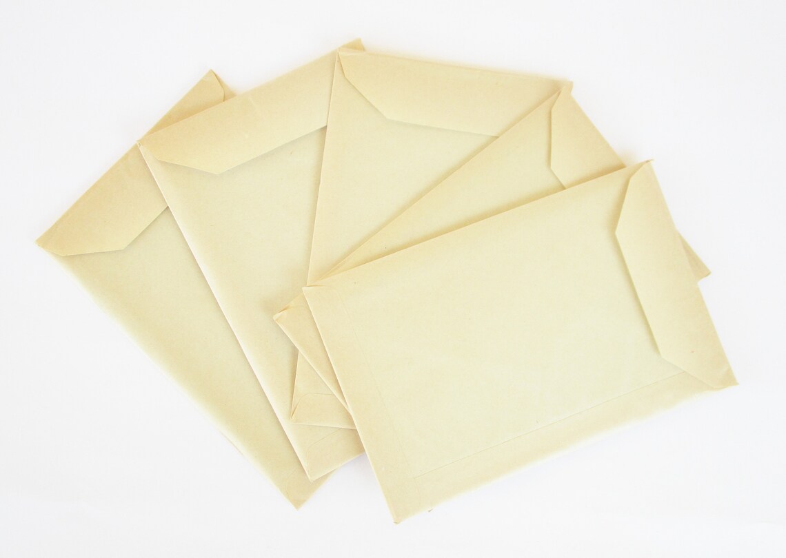 Vintage Set of 5 Sachets of Airmail Green Envelopes Postcard | Etsy