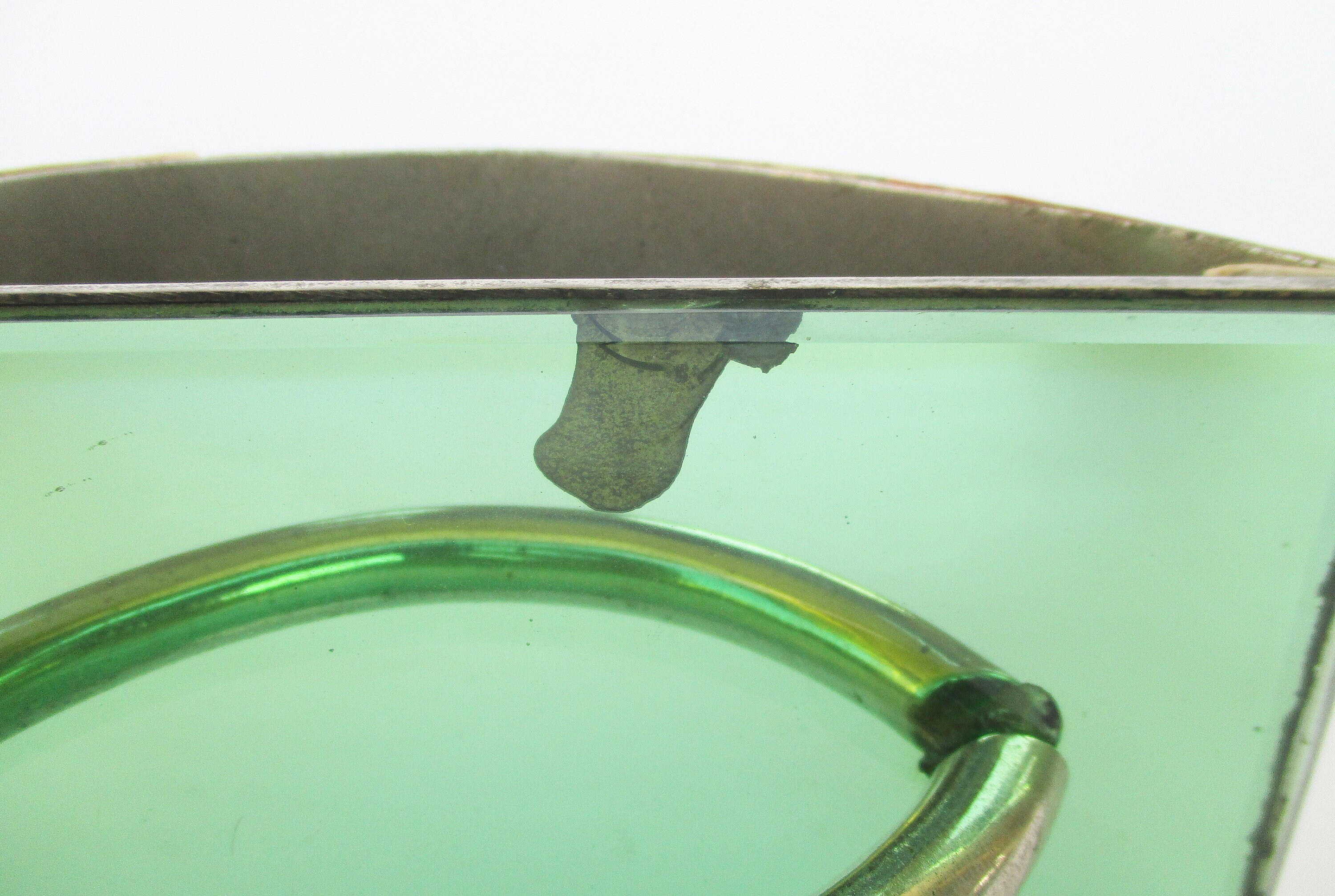 Antique Art Deco Green Glass and Chromed Brass Ink Blotter | Etsy