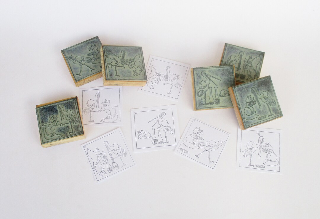 Vintage Portuguese Agatha "the Fox and the Stork" Pack Didactic Stamps ...