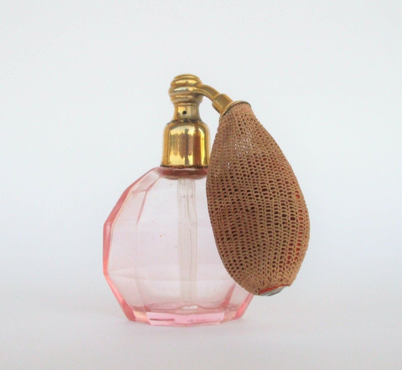 Antique Czechoslovakia Art Deco Pink Glass Empty Perfume Atomizer ...