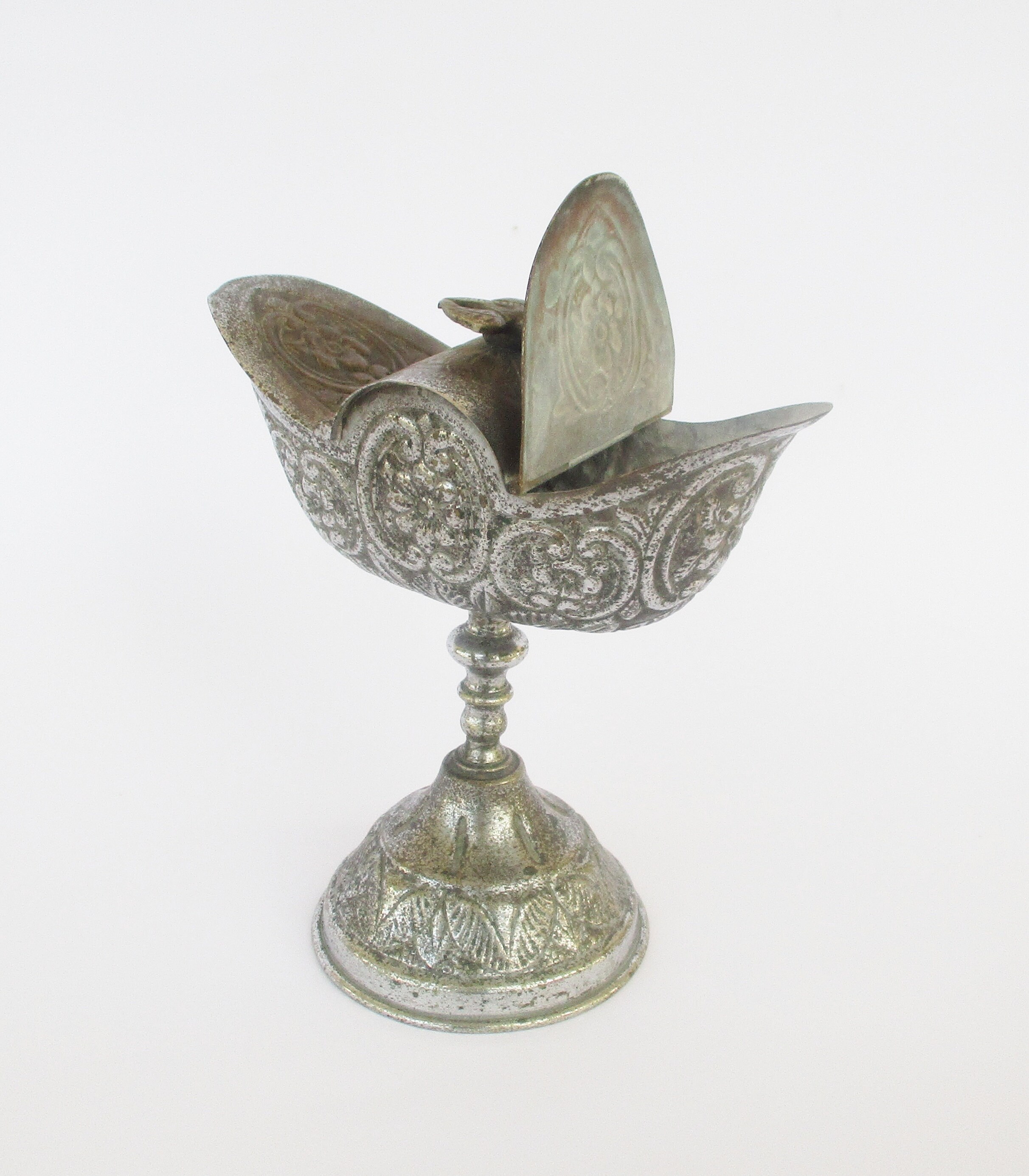 Antique Religious Chromed Brass Altar Incense Vessel Boat - Etsy