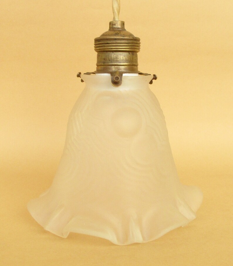 Antique Wavy Edge Frosted Glass Decorative Ceiling Hanging | Etsy