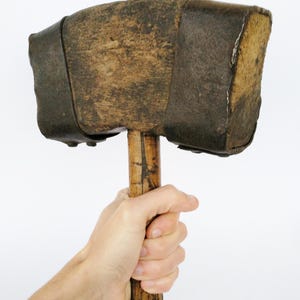 Antique 19th Century Wood and Iron Cooper Hammer Barrel Hammer ...