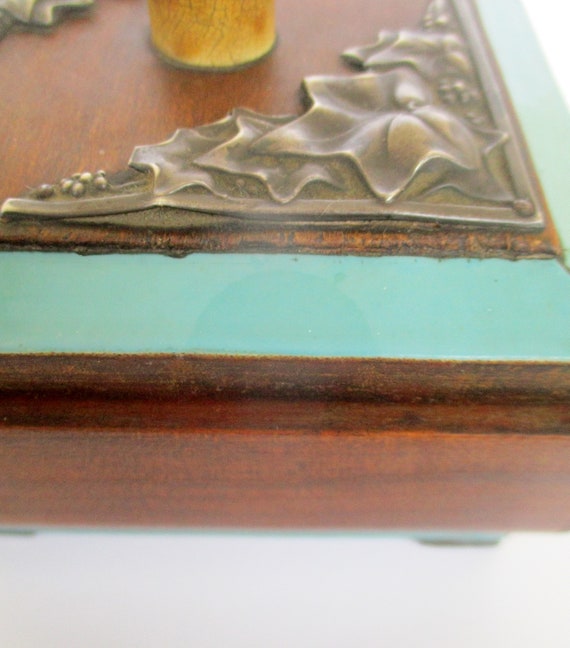 Antique Art Deco wooden with silver applications smal… - Gem