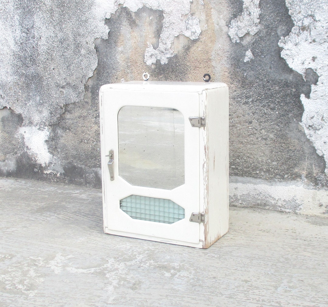 Antique Art Deco White Pharmacy Cabinet, Apothecary Cabinet, Medicine Cabinet, Bathroom Wall ...