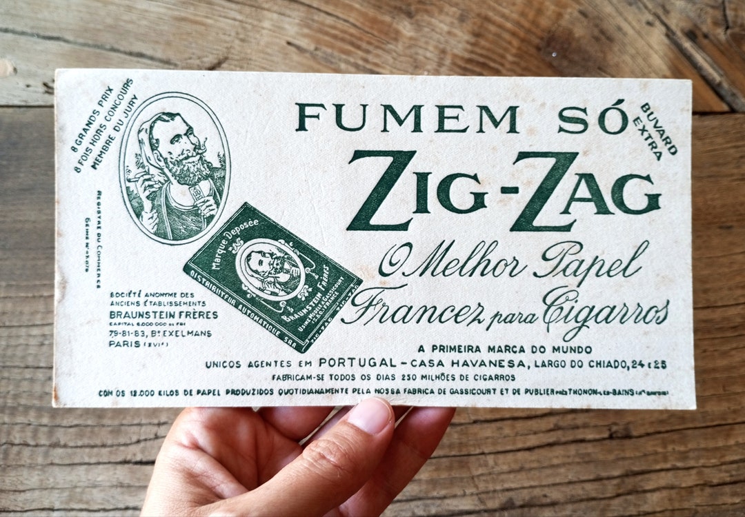 Rare Antique Zig-zag Rolling Paper Adverstising Cardboard Sheet ...