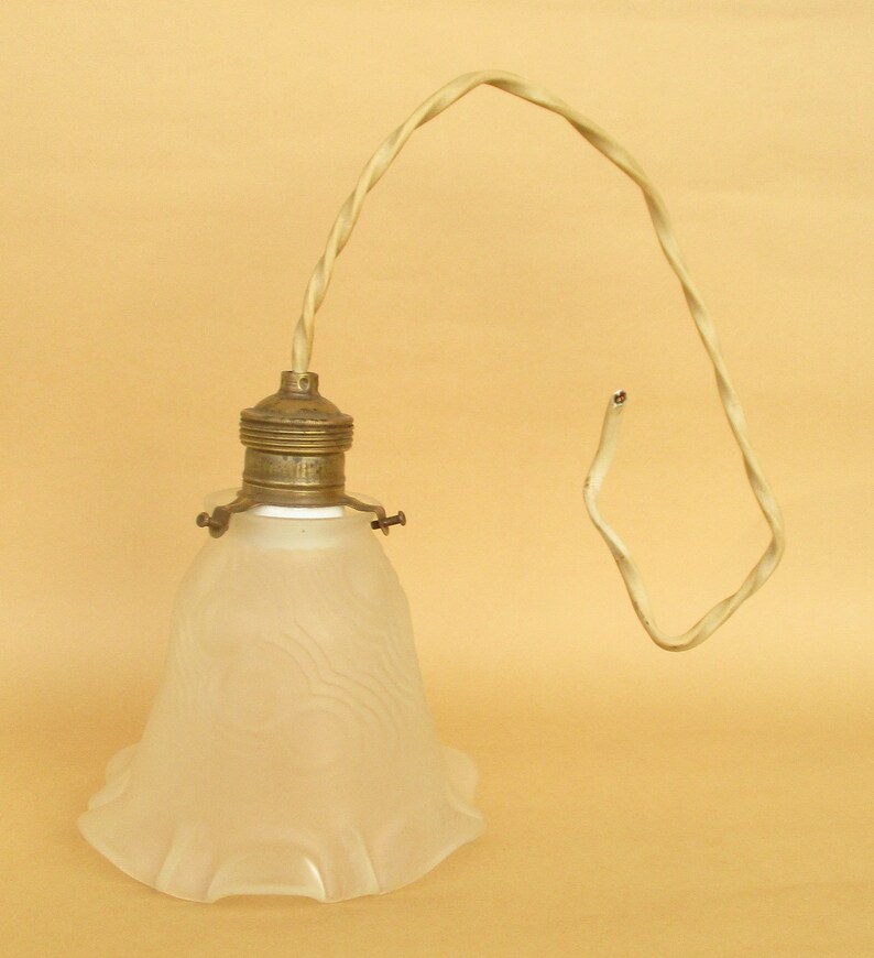 Antique Wavy Edge Frosted Glass Decorative Ceiling Hanging | Etsy