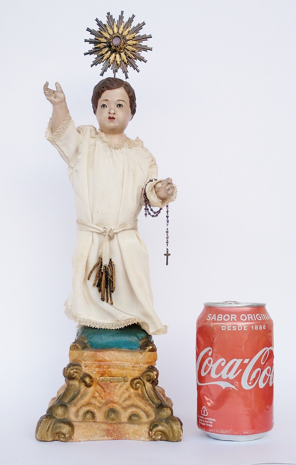 Antique 19th Century Portuguese Child Jesus Terracotta Sculpture Statue ...