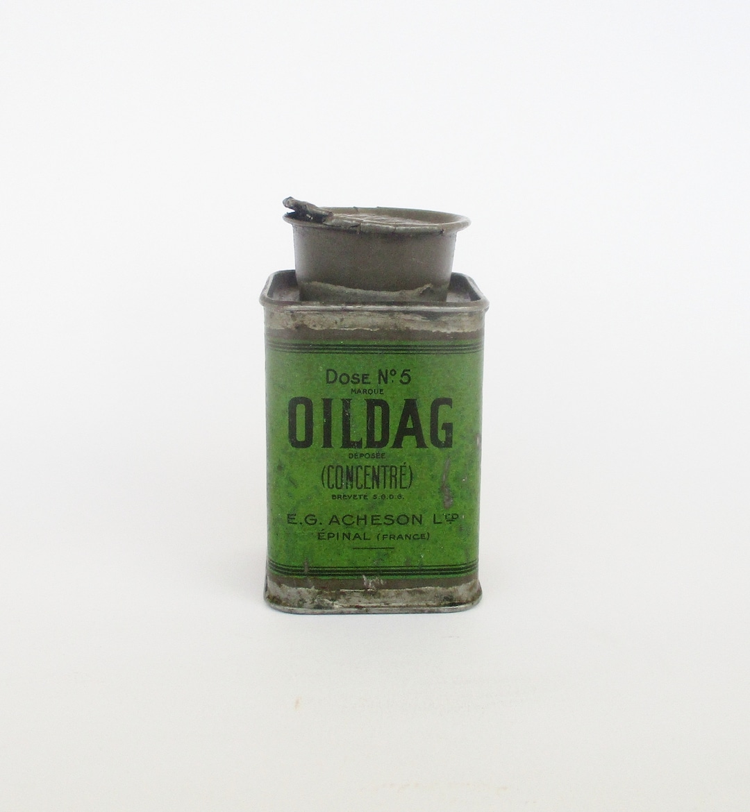 Rare Antique E. G. Acheson Oildag Oil Can Tin. Petroliana. Collectible ...