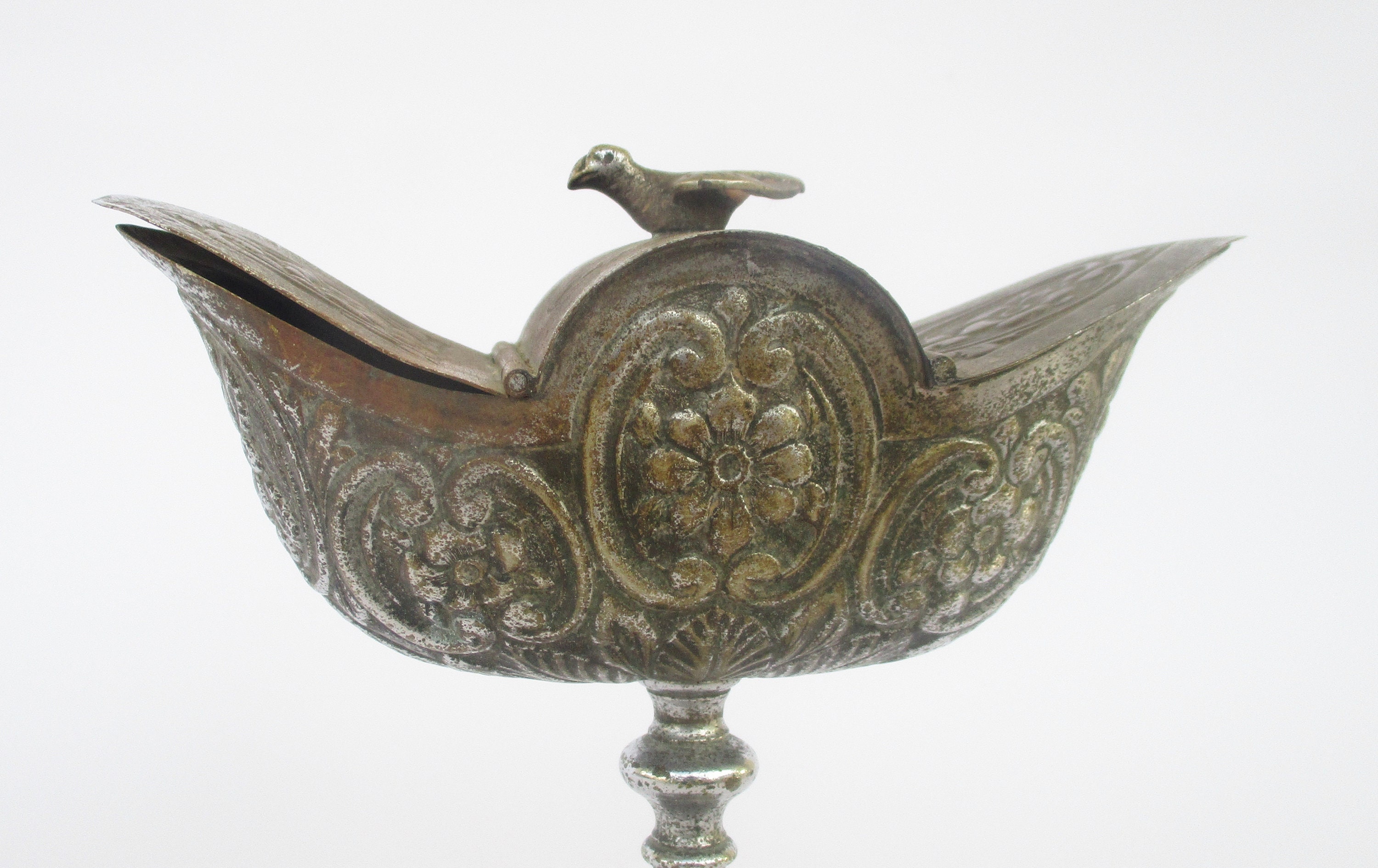 Antique Religious Chromed Brass Altar Incense Vessel Boat - Etsy