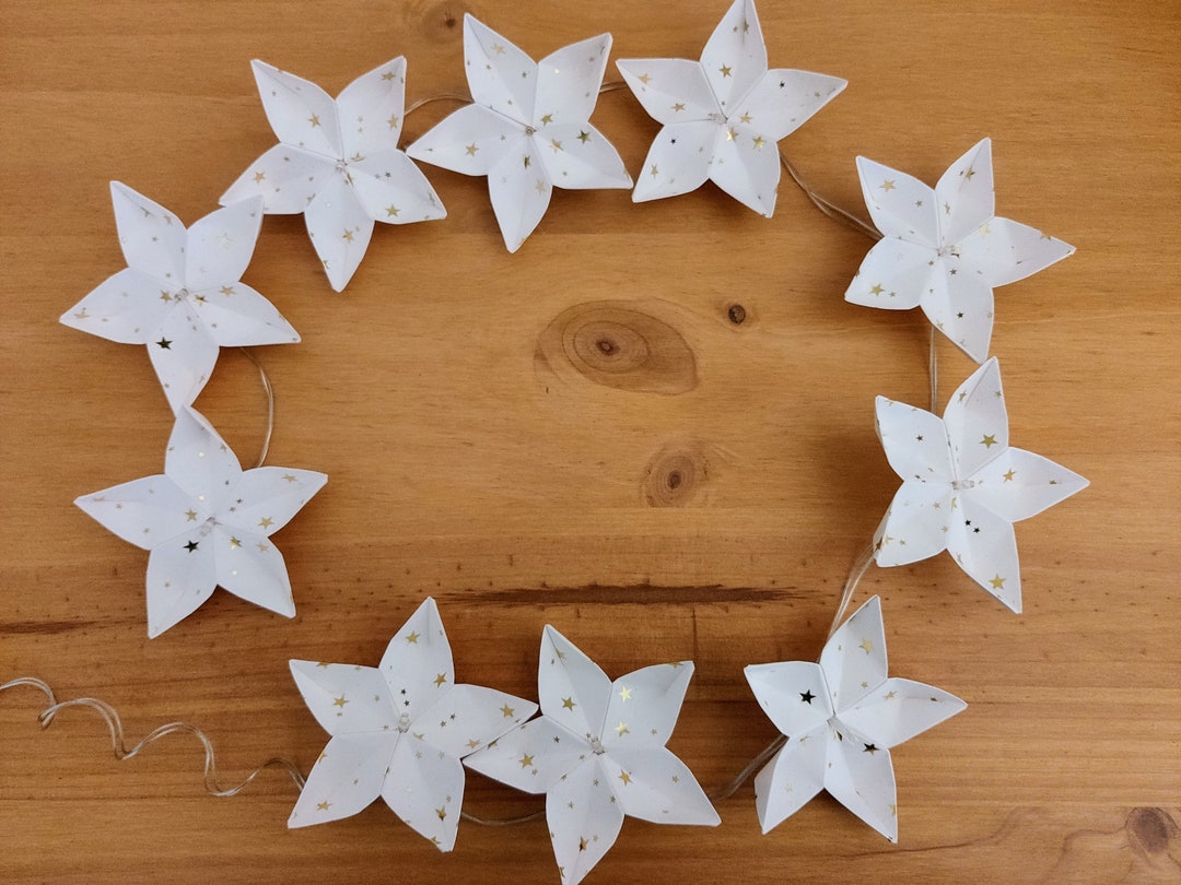 Origami Flower Light Garland - Etsy