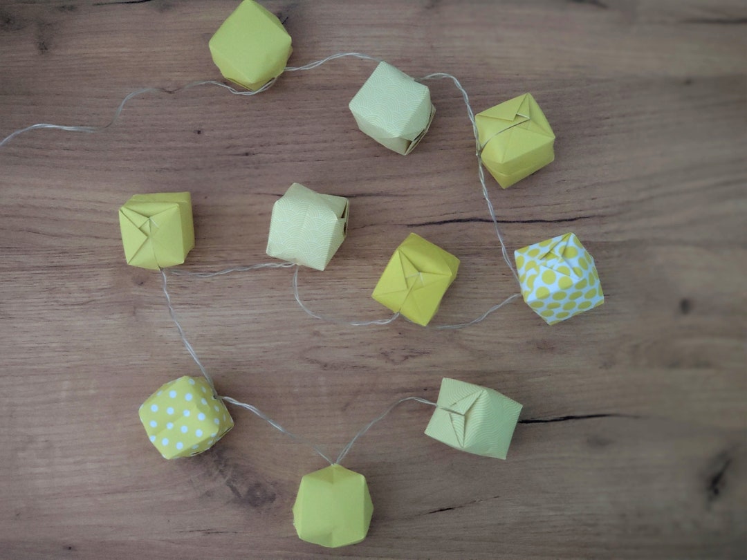 String Light Origami Cubes - Etsy