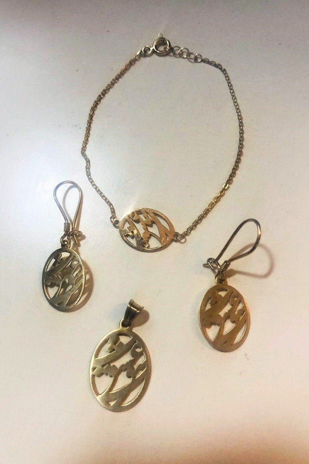 Eshgh Love Persian Calligraphy Handcrafted Pendant and Earrings and ...