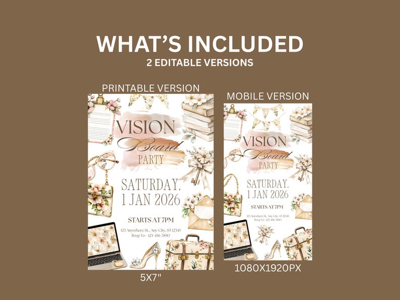 Vision Board Party Invitation, Cozy Girls Night In, NYE Manifestation ...