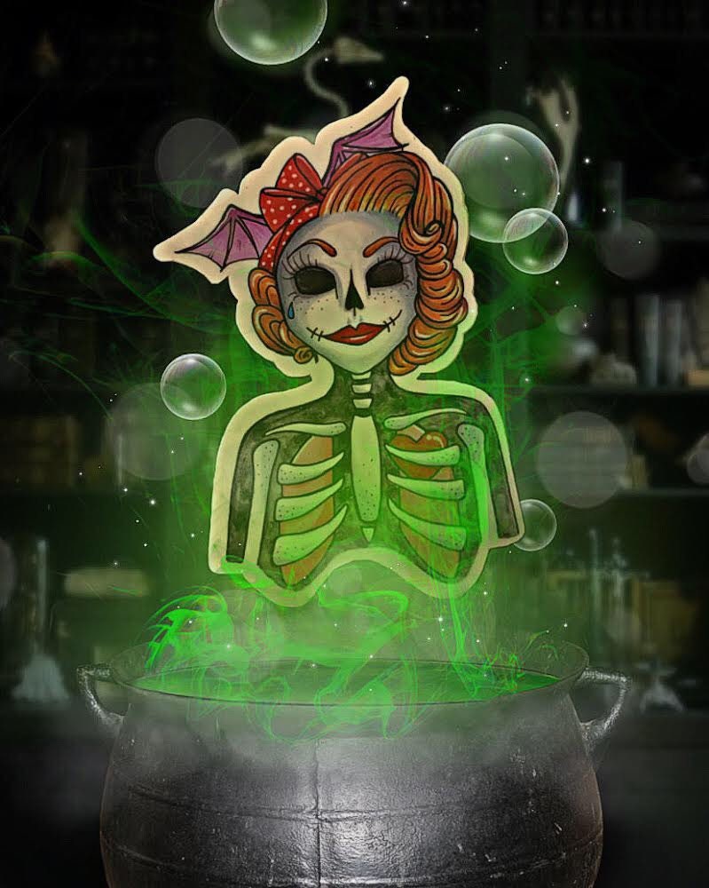 Pin up Skeleton Vinyl Sticker Skeleton Girl Sticker Pin up - Etsy Canada