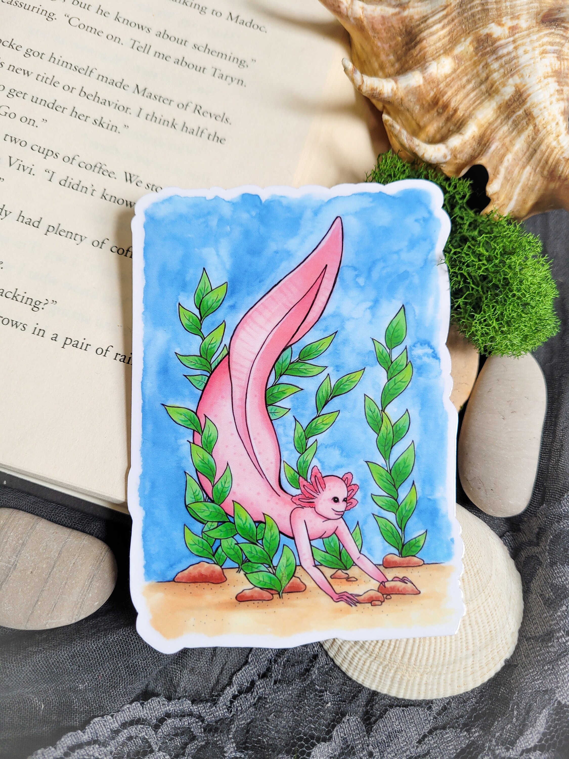 Axolotl Mermaid Sticker Axolotl Mermaid Decal Pastel Goth - Etsy