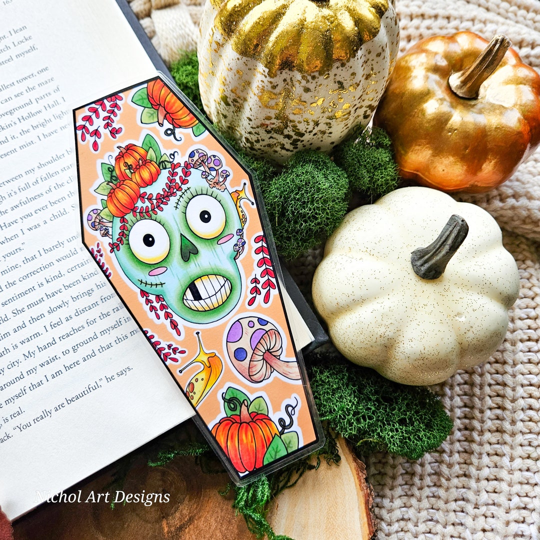 Green Zombie Coffin Bookmark, Cute Zombie Bookmark, Banana Slug ...